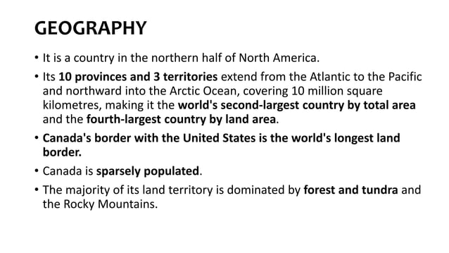 GEOGRAPHY YEAR 9: CANADA | PPTX