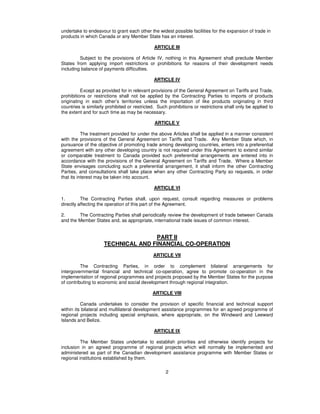 Canada-CARICOM - Trade & Economic Cooperation Agreement | PDF