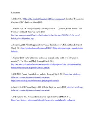 The Canada Health Infoway - A review of its objectives, accomplishments ...