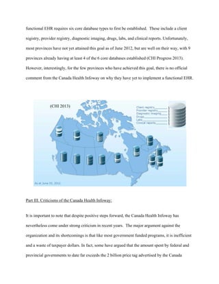 The Canada Health Infoway - A review of its objectives, accomplishments ...