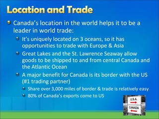 Canada location-climate-natural resources -trading | PPT