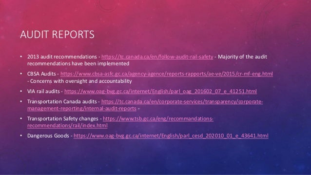 Canada| Rail Safety and Transportation| November 2021 | PPTX | Rail ...