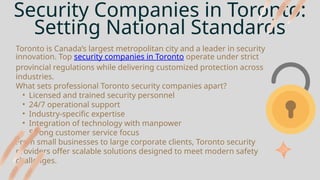 Canada Security Guard Services In toronto | PPTX