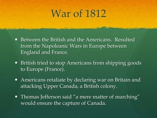 Canada 1825 an introduction | PPTX