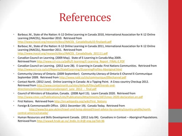 Canada and distance learning power point (1) | PPT