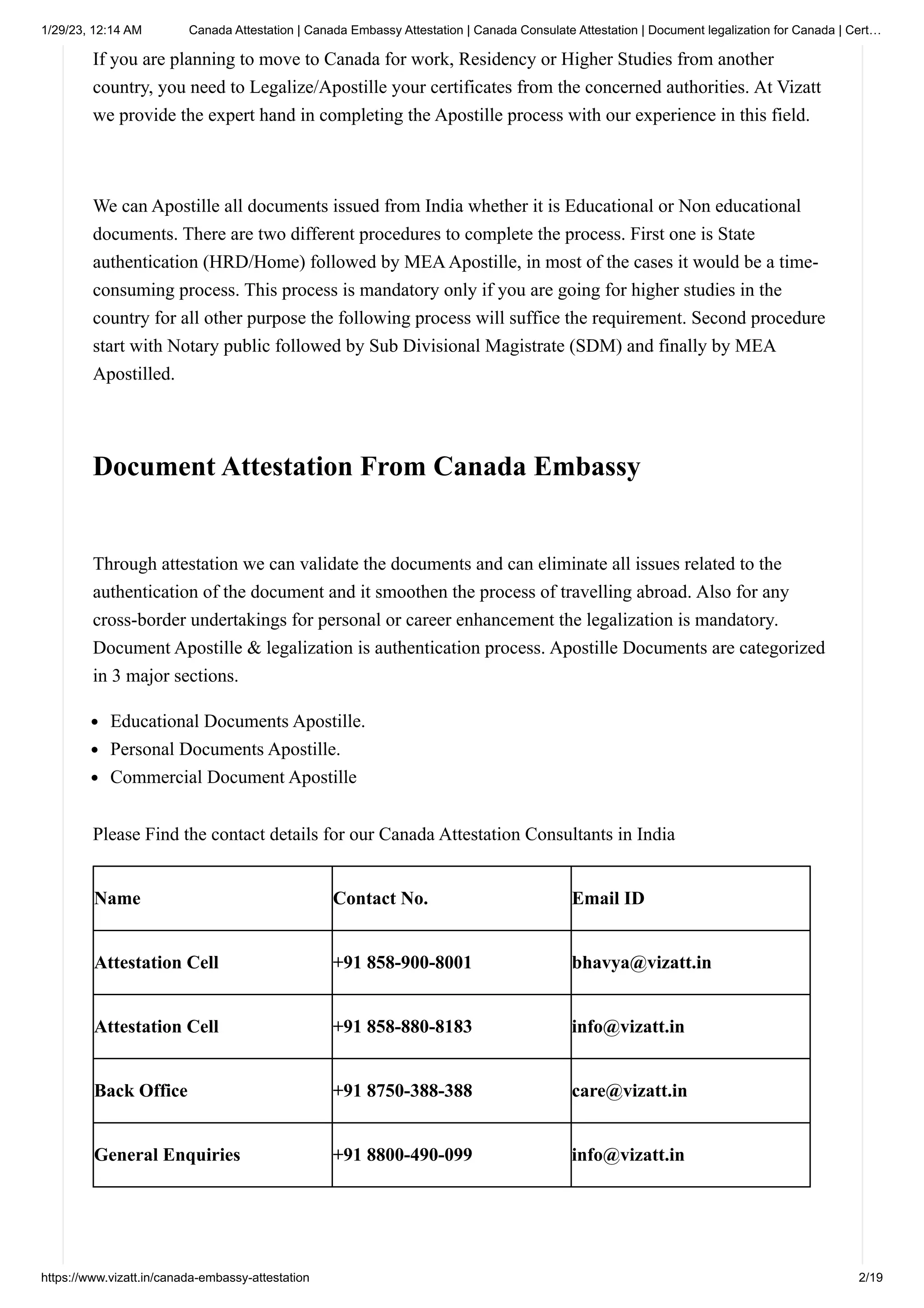 Canada Attestation | Canada Embassy Attestation | Canada Consulate ...