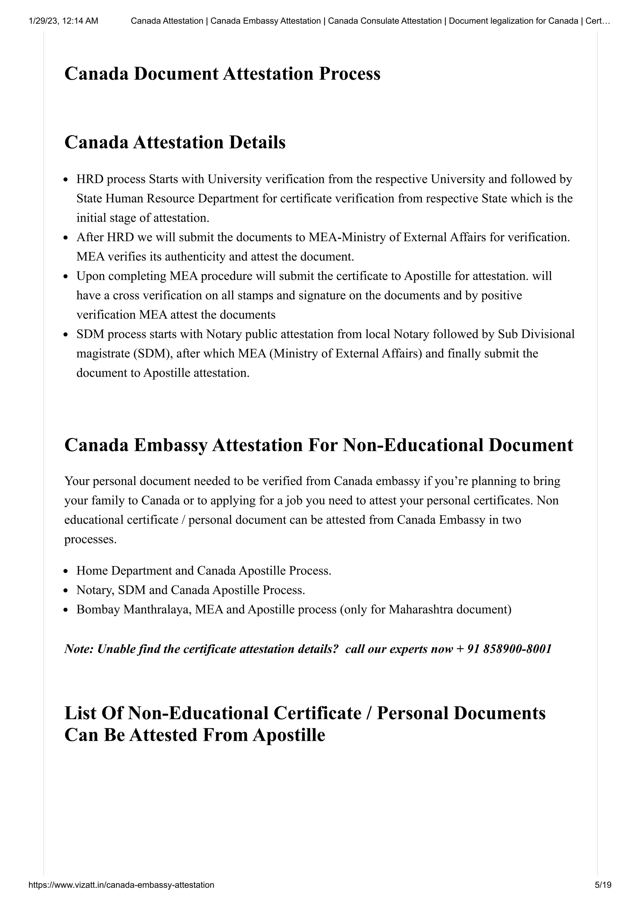 Canada Attestation | Canada Embassy Attestation | Canada Consulate ...