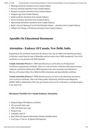 Canada Attestation | Canada Embassy Attestation | Canada Consulate ...