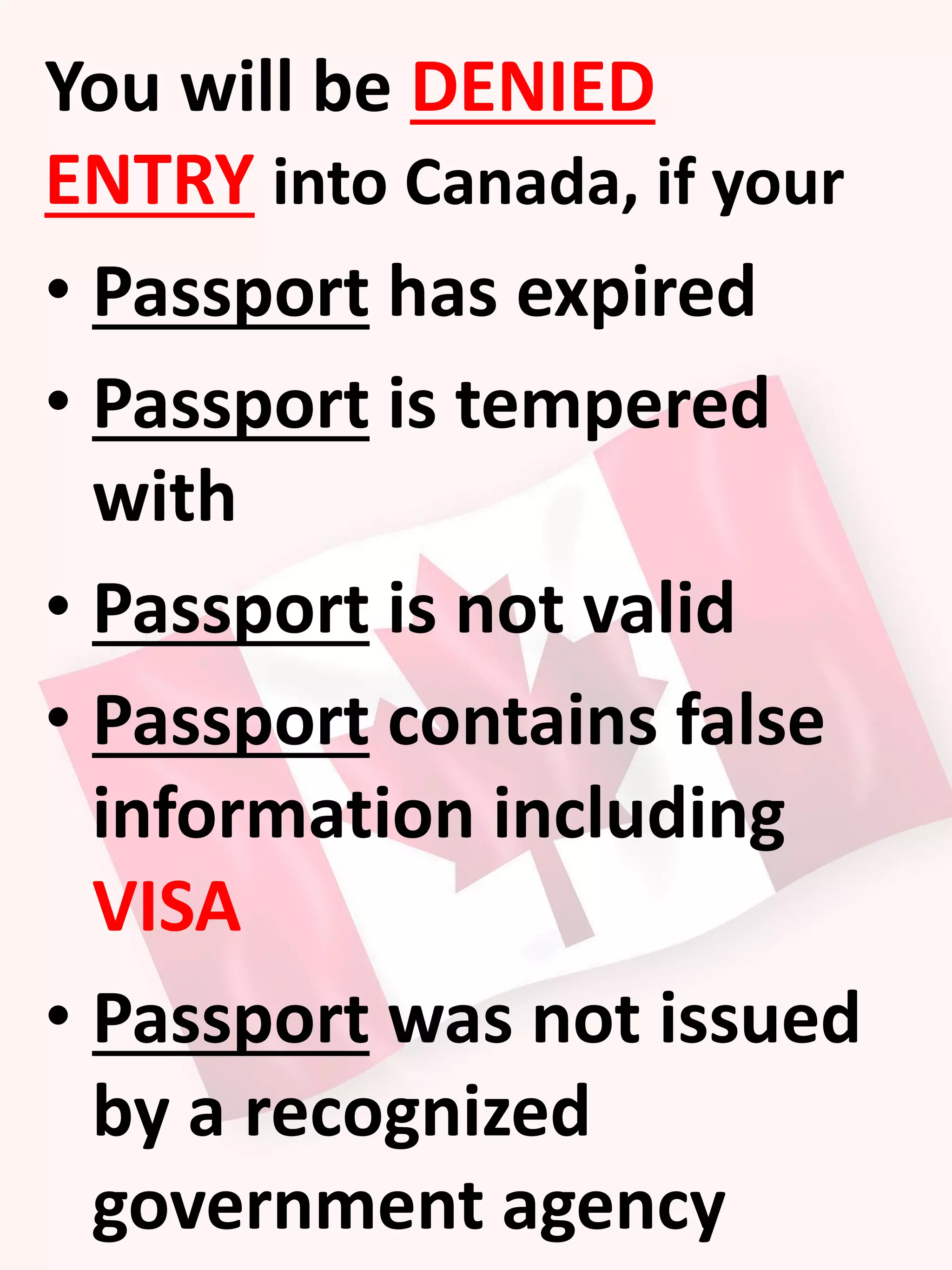 Canada border required documents | PDF