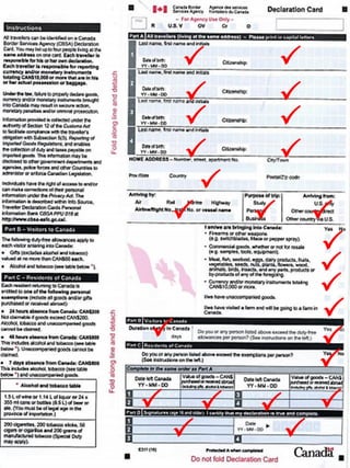 Canada border required documents | PDF