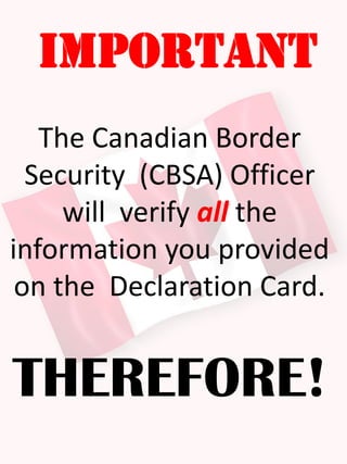 Canada border required documents | PDF