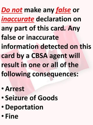 Canada border required documents | PDF