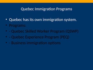 Immigration to Canada | Croyez immigration | PPTX