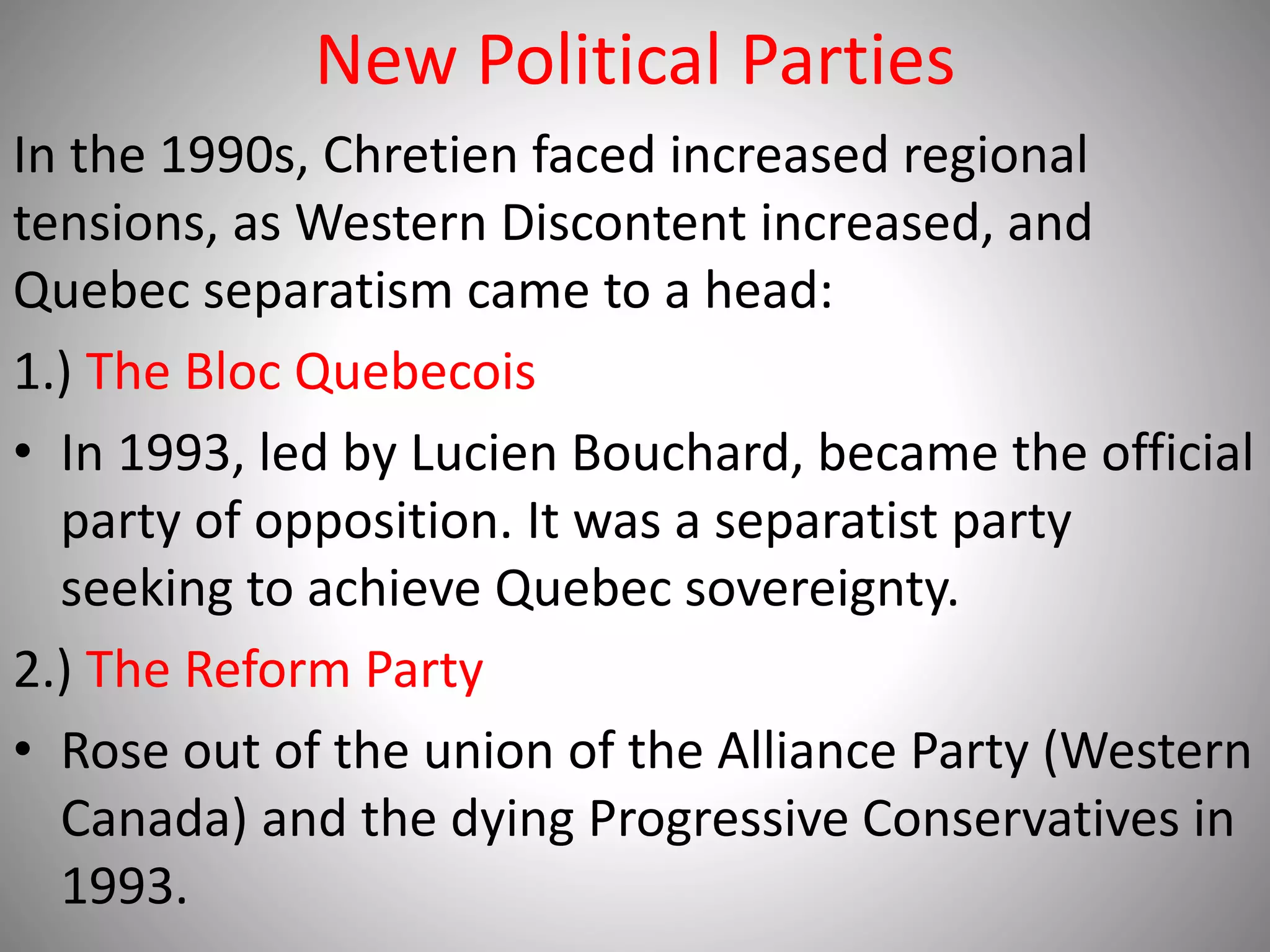 Canada in the 1980s and 1990s | PPTX | Political Issues & policy | Politics