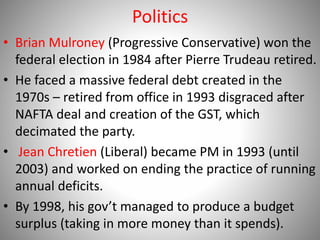 Canada in the 1980s and 1990s | PPTX