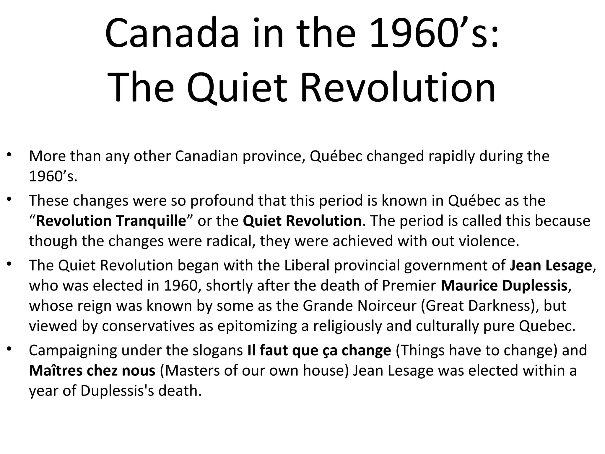 Canada in the 60s and 70s | PPT