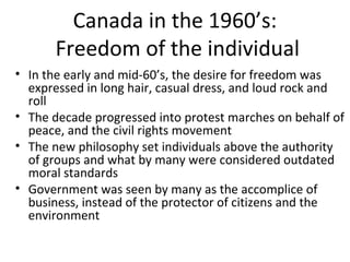 Canada in the 60s and 70s | PPT