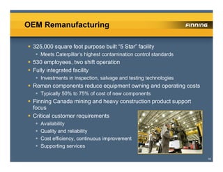 Finning Canada Investor Tour Presentations | PDF