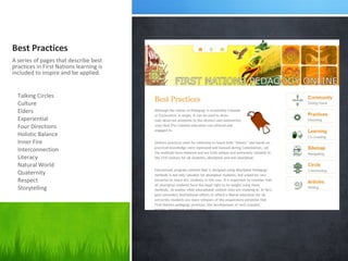 Learning Together About First Nations Pedagogy | PPT | Internet for ...