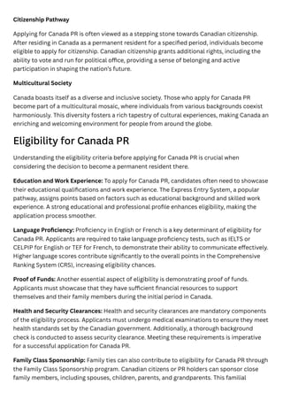 A Complete Guide: How To Apply For Canada PR | PDF