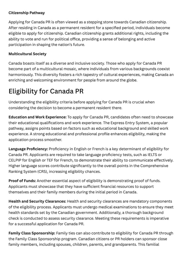 A Complete Guide: How To Apply For Canada PR | PDF | Free Download