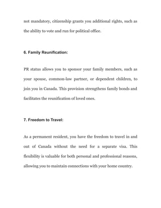 Canada PR Benefits, understand permanent resident status.pdf