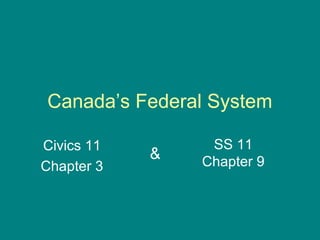Canada's federal system | PPT