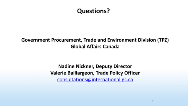 Canada's Government Procurement | PPT