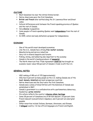 Canada Notes | DOC
