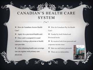 Canada’s health care system | PPTX