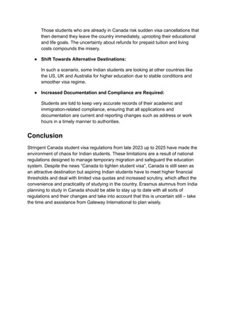 Canada student visa restrictions study abroad | PDF