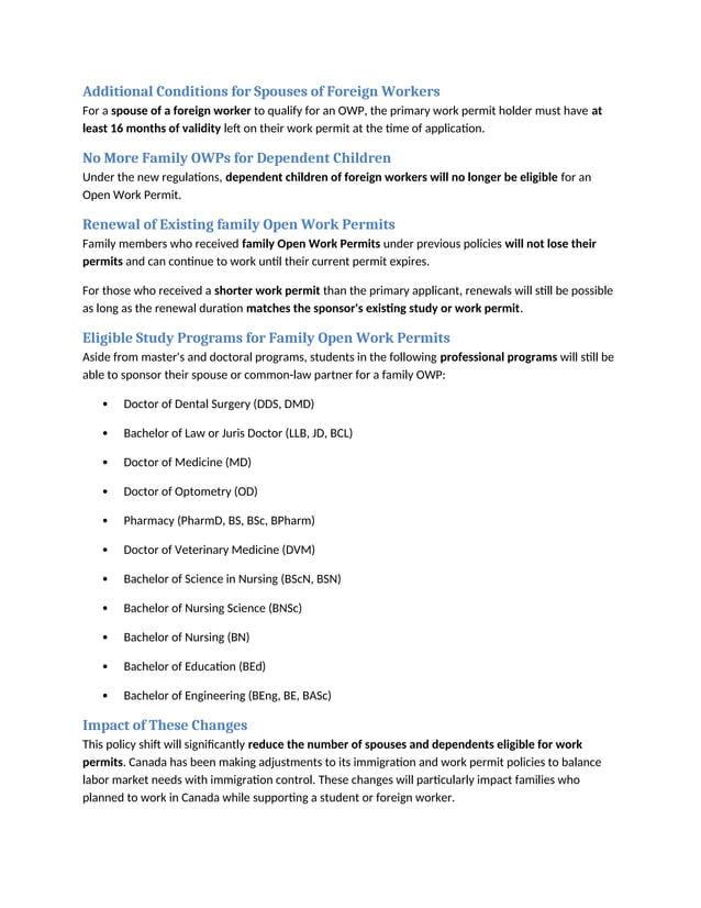 Canada to Restrict Family Open Work Permits in 2025.docx