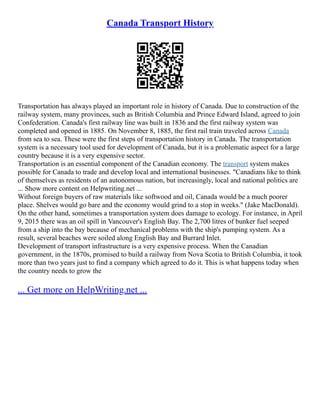 Canada Transport History | PDF