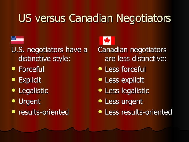 Canada/USA Negotiation Styles | PPT | Politics