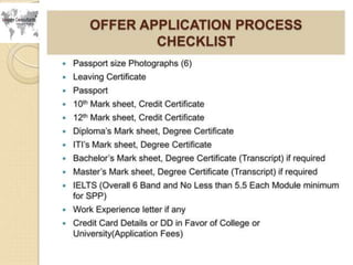 Canada Study Visa Process PPT - SlideShow | PPTX
