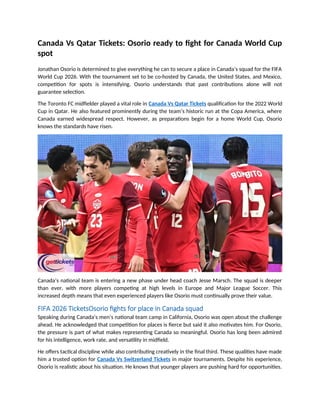 Canada Vs Qatar Tickets Osorio ready to fight for Canada World Cup spot ...