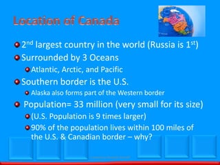 Canada where people live and how they trade | PPTX
