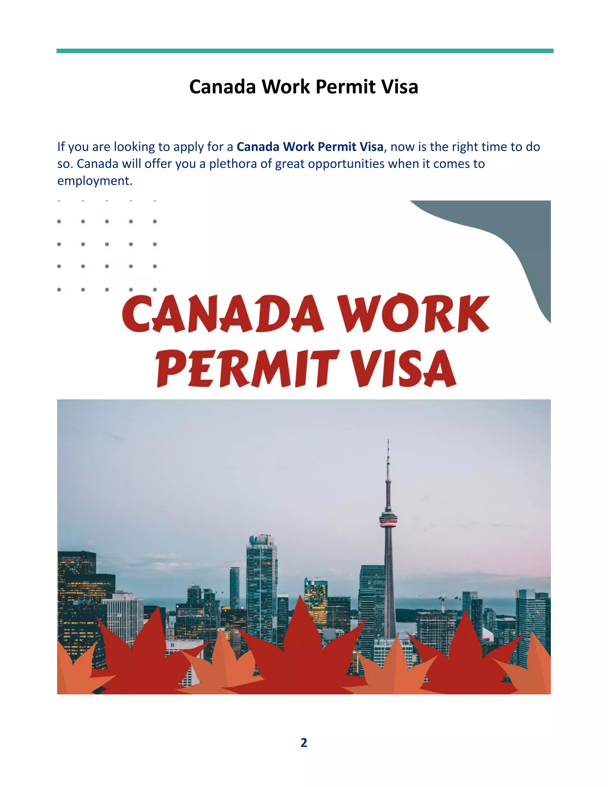 Canada Work Permit Visa | PDF