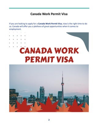 Canada Work Permit Visa | PDF