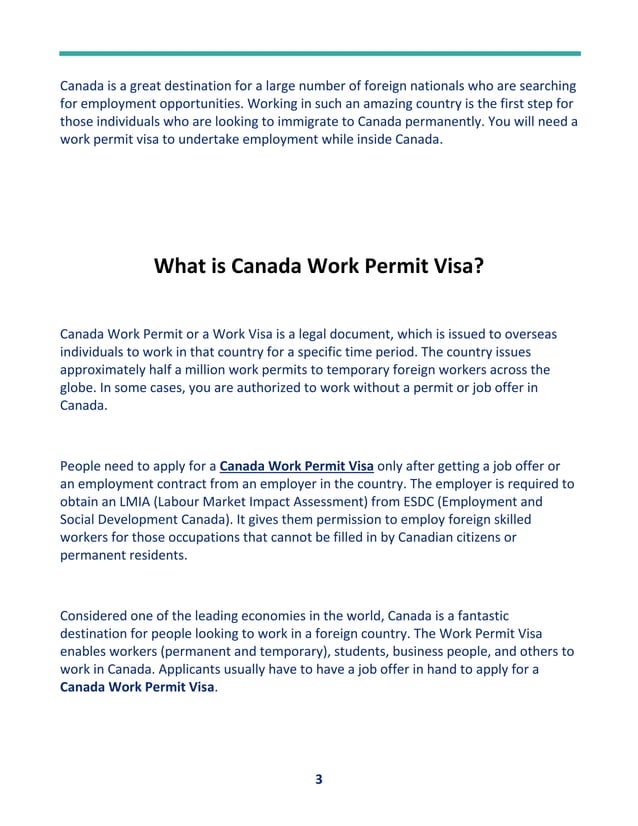 Canada Work Permit Visa | PDF