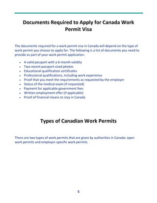 Canada Work Permit Visa | PDF
