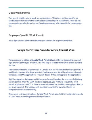 Canada Work Permit Visa | PDF