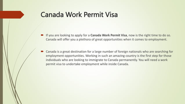 Canada Work Permit Visa | PPT