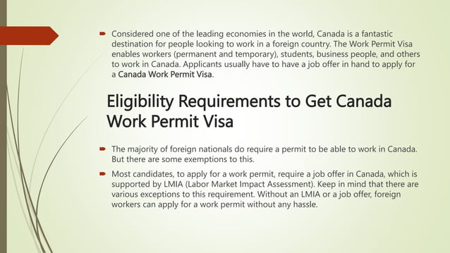 Canada Work Permit Visa | PPT