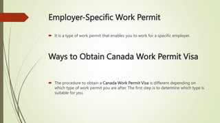Canada Work Permit Visa | PPT