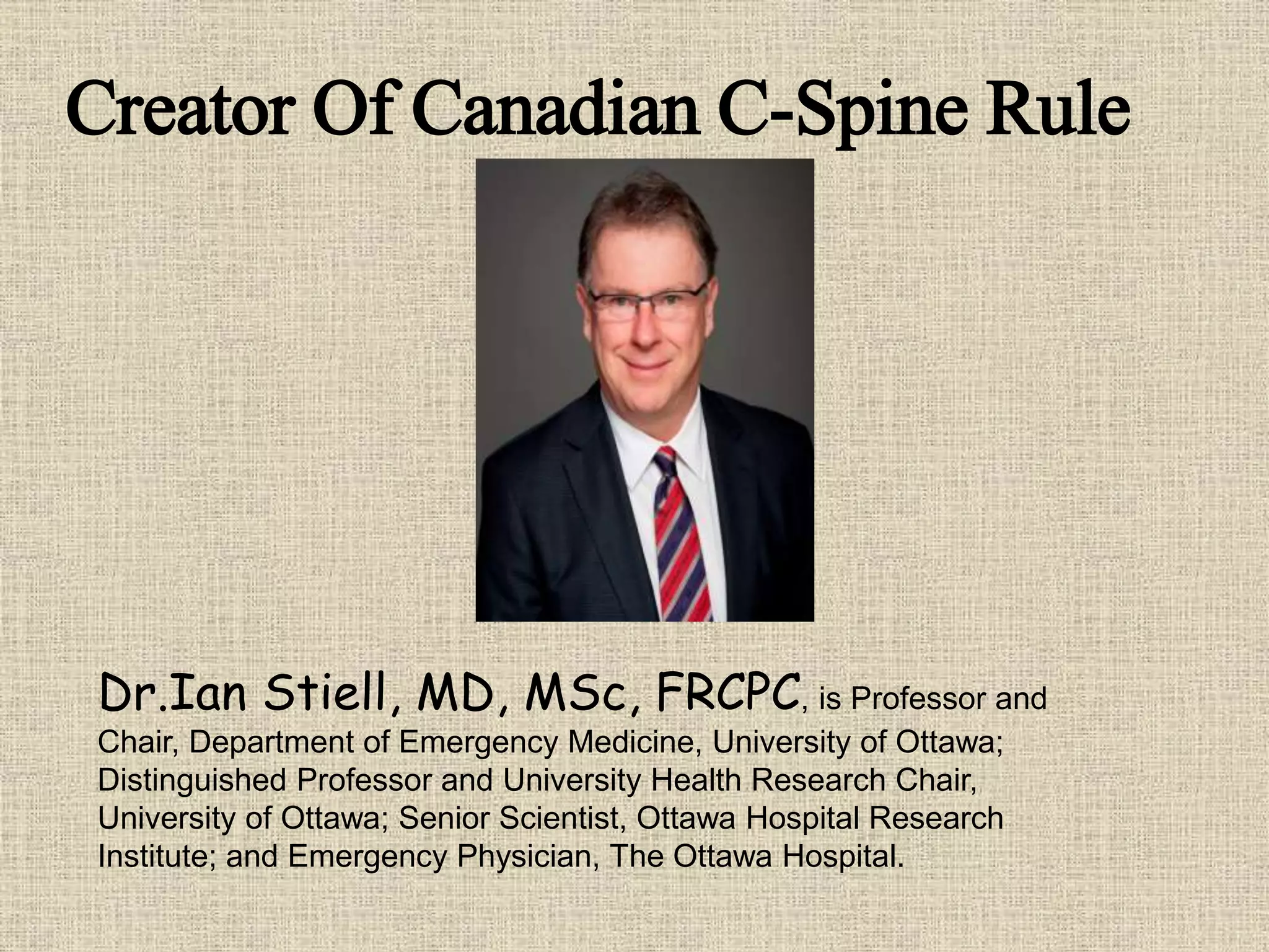 Canadian c spine rule- jabez | PPTX