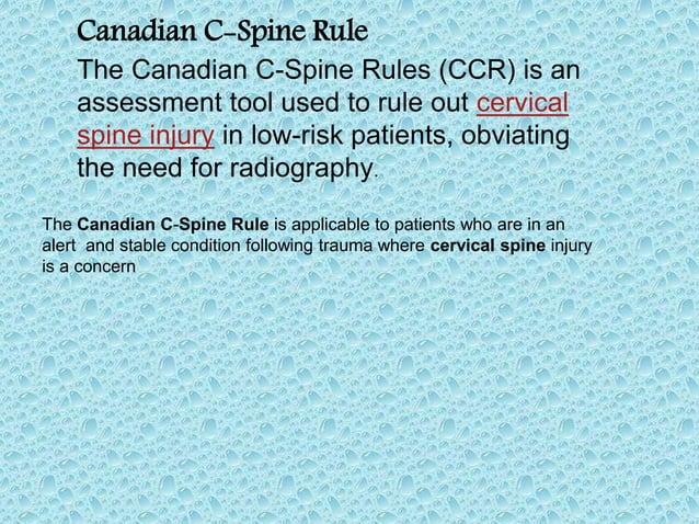 Canadian c spine rule- jabez | PPT