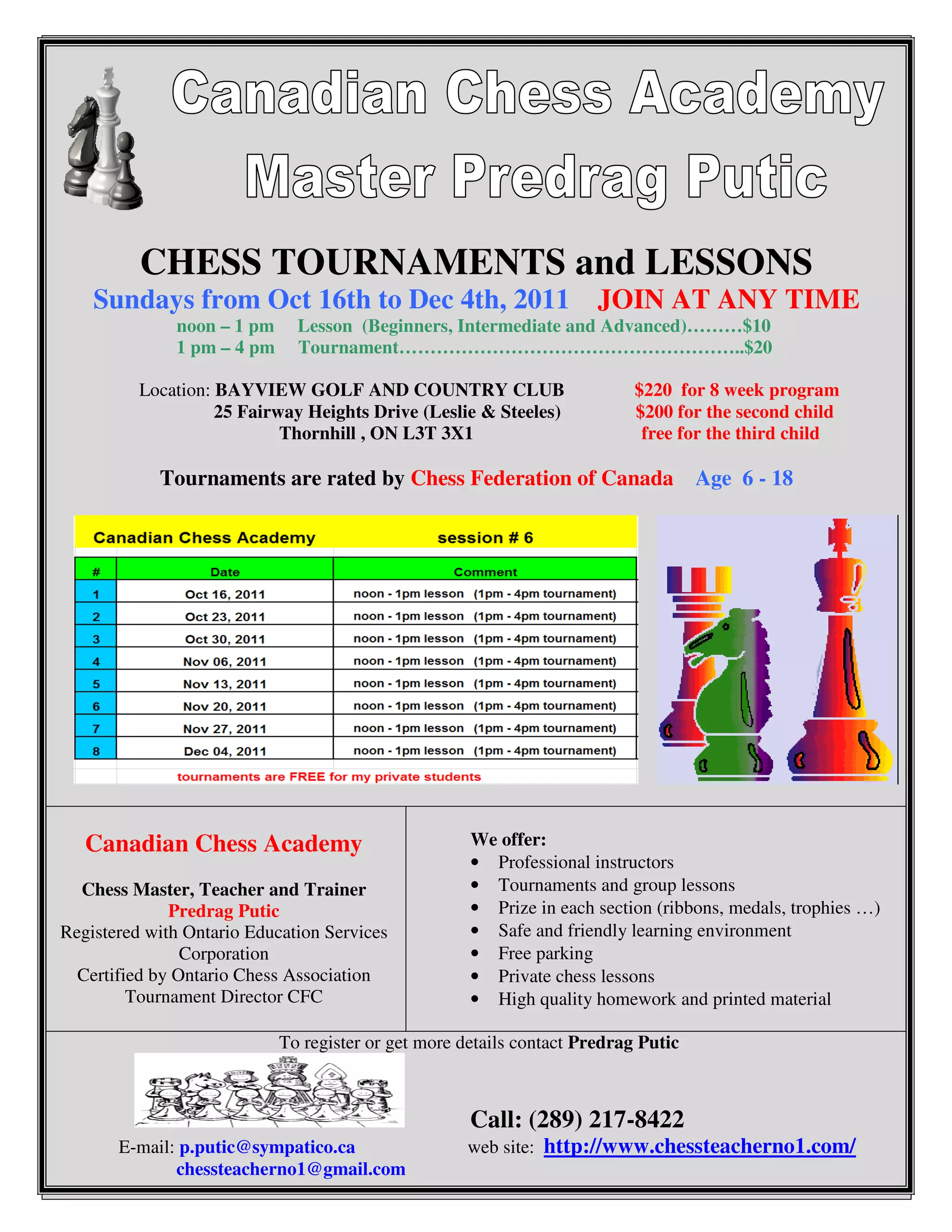 Canadian chess academy oct dec 2011 | PDF