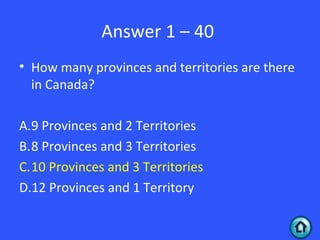 Canadian Citizenship Quiz | PPT