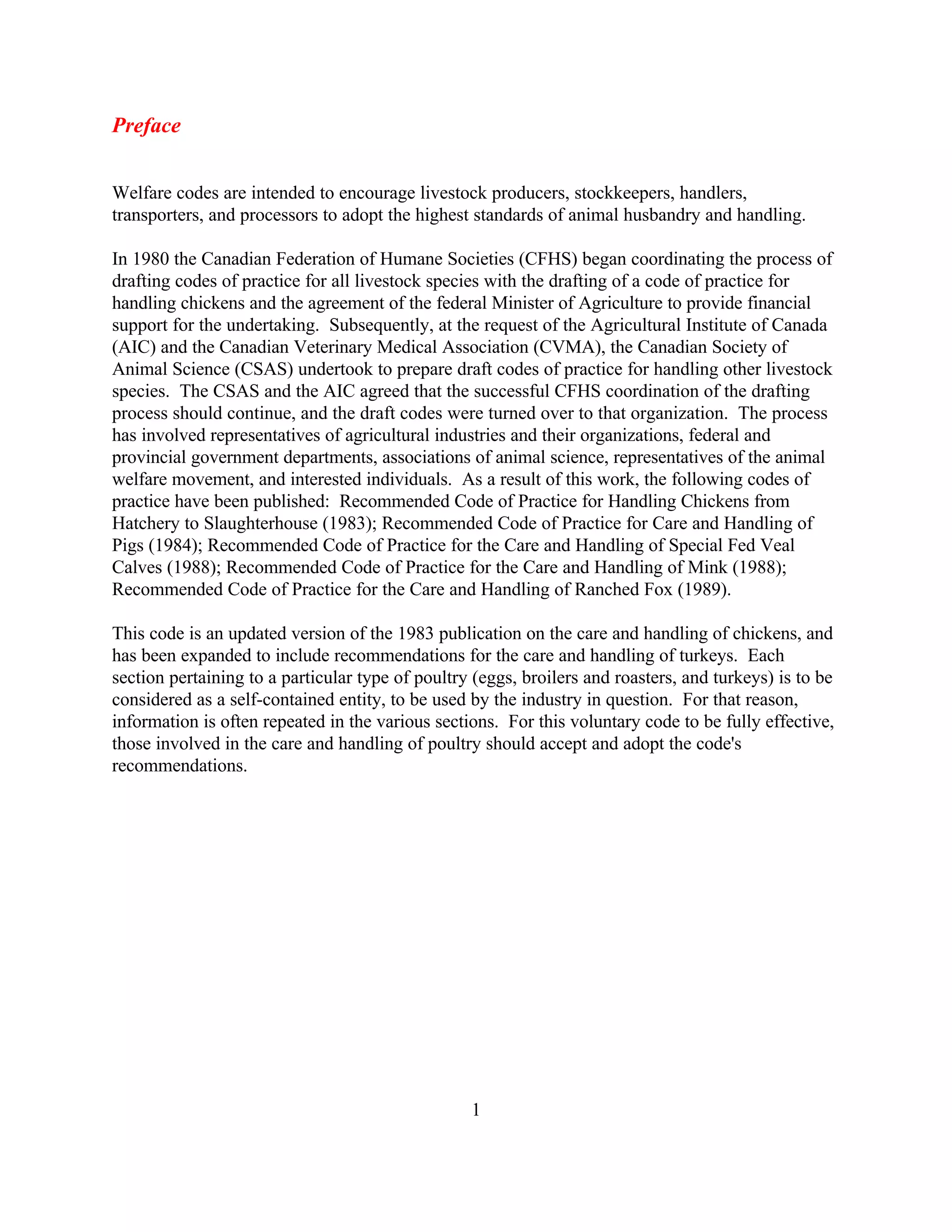 Canadian code of practice for the care and handling of poultry | PDF